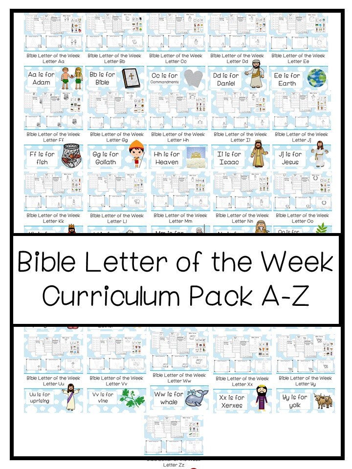 Bible Letter of the Week Curriculum. Letters A-Z Worksheets | Etsy