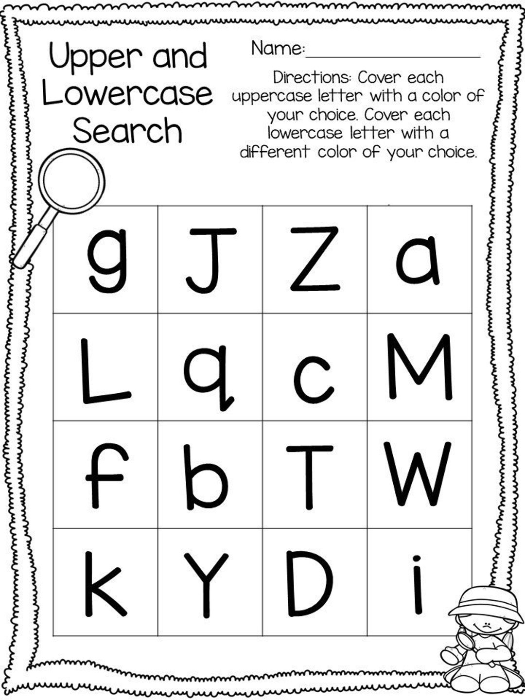 20 Printable Upper and Lowercase Letter Search Work Mats/worksheets ...
