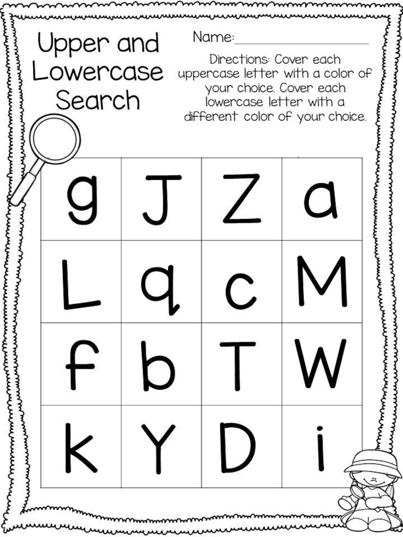 20 Printable Upper and Lowercase Letter Search Work - Etsy