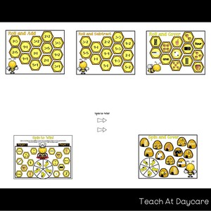 10 Printable Honey Bees Themed Kindergarten Math Center Games and ...