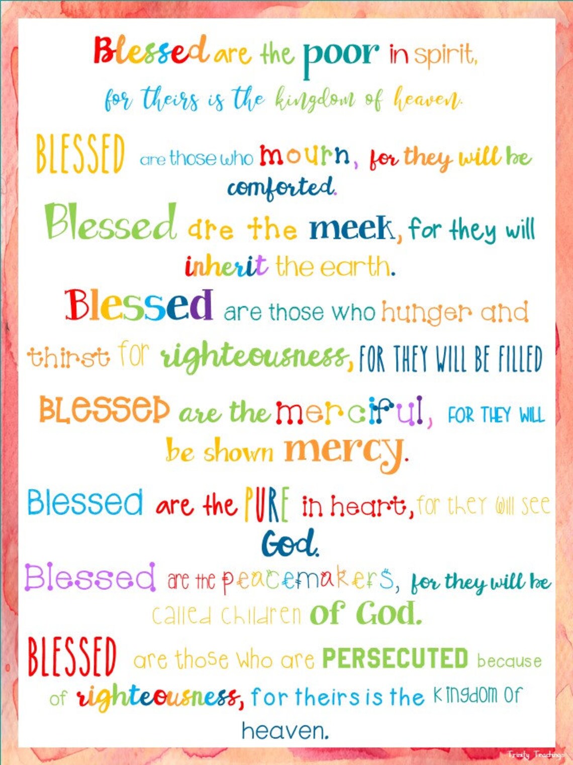The Beatitudes Learning Packet. Activities and Worksheets. Color and ...