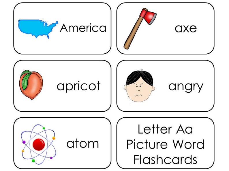 26 Printable Alphabet Phonics Picture Word Flashcard Sets. All - Etsy