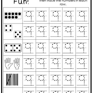 10 Printable Number Fun-subitizing 1-20 Worksheets. | Etsy Canada