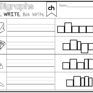 20 Printable Digraphs Color, Trace, Write, and Box Write Worksheets ...