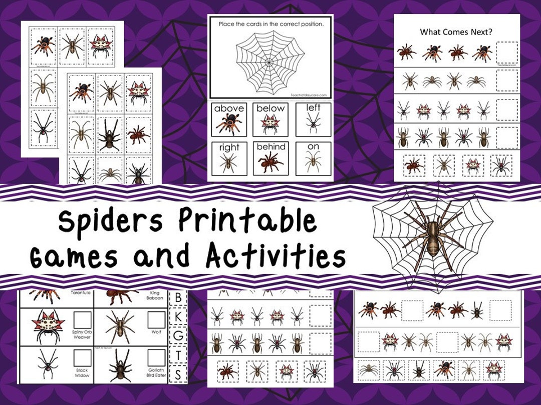 30 Spiders Printable Preschool Educational Games Download. Games and ...