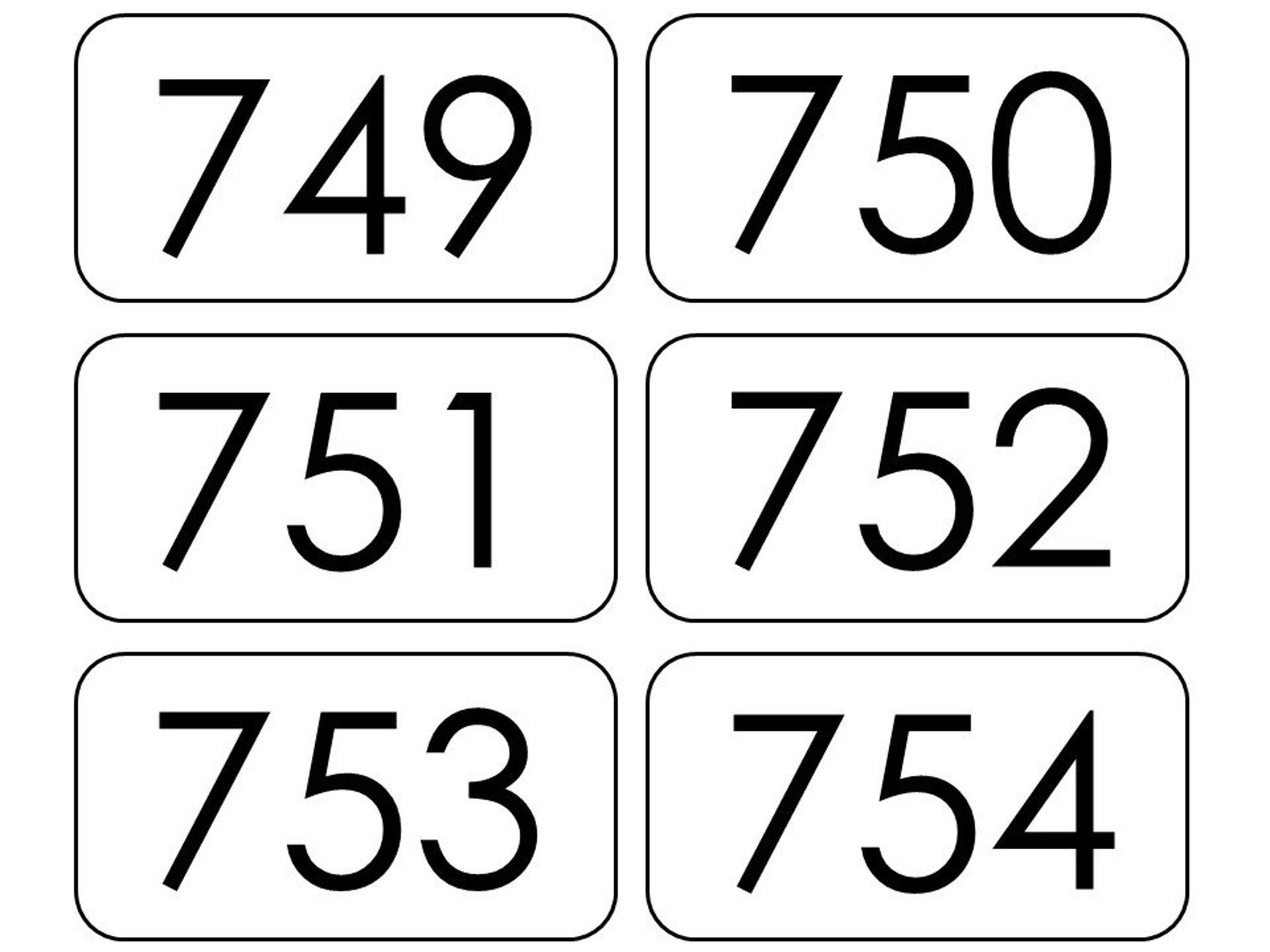 100 Printable Numbers 701-800 Flashcards. Preschool Thru Third | Etsy