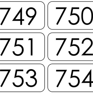 100 Printable Numbers 701-800 Flashcards. Preschool Thru Third Grade ...