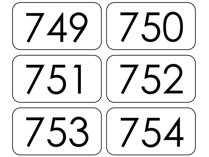 100 Printable Numbers 701-800 Flashcards. Preschool Thru Third - Etsy