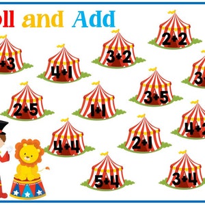 10 Printable Circus Themed Kindergarten Math Center Games and ...