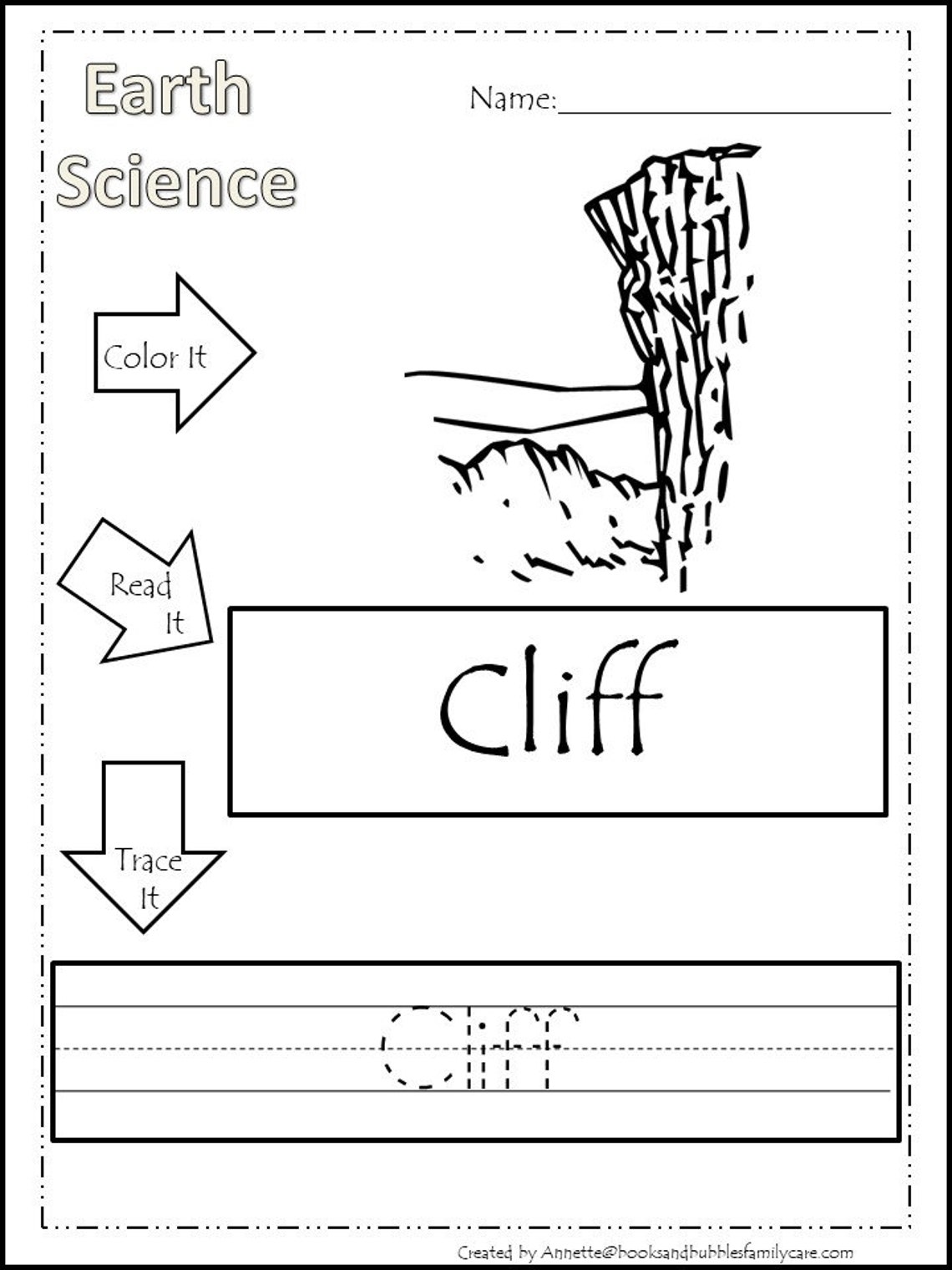 30 Earth Science Printable Worksheets. Color Read Trace Land | Etsy