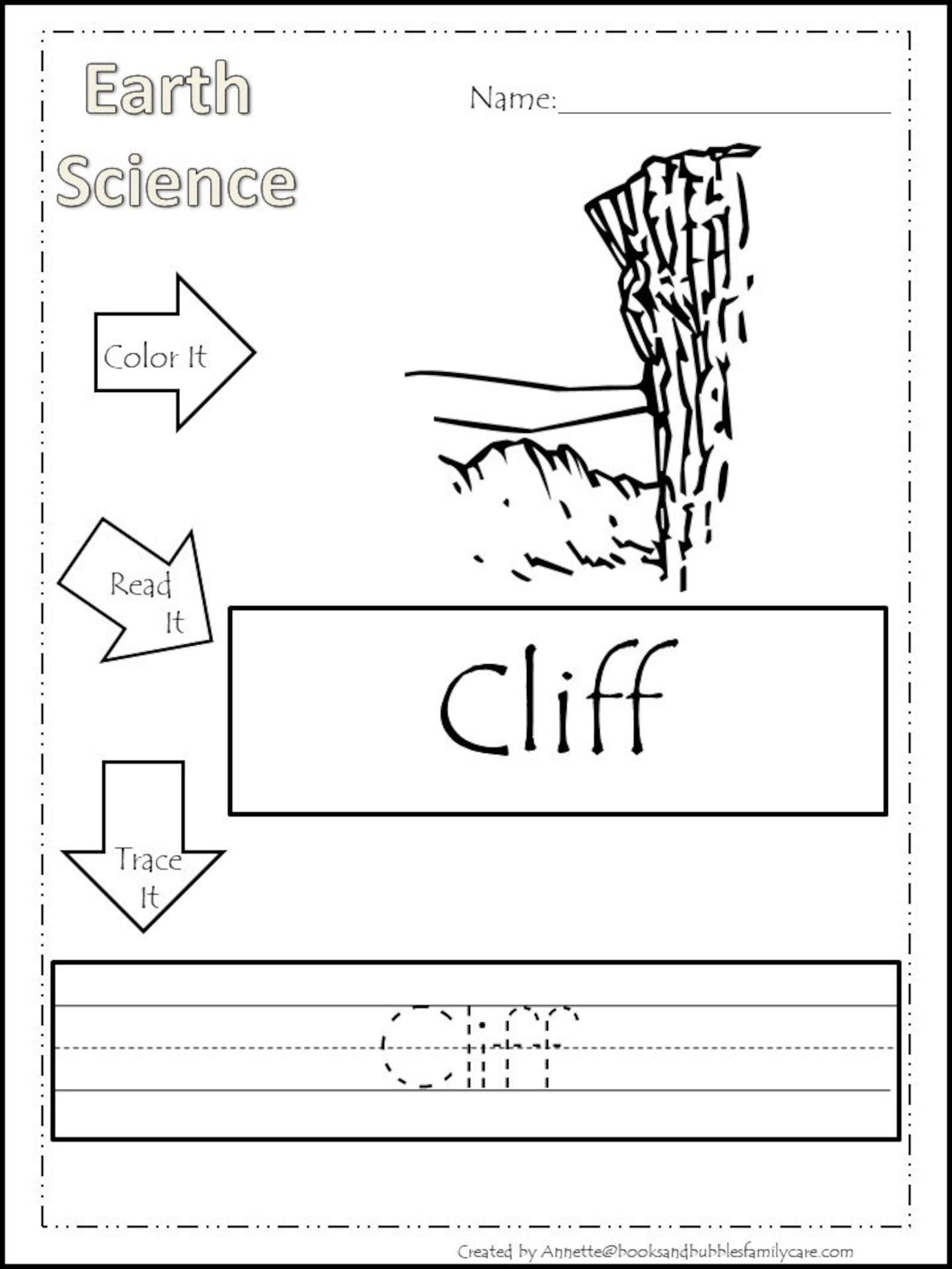 30 Earth Science Printable Worksheets. Color Read Trace Land - Etsy