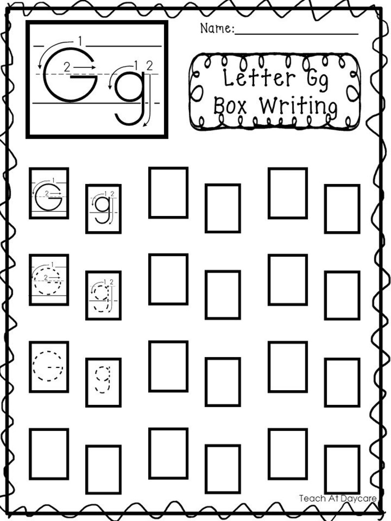 26 Printable Alphabet Box Writing Worksheets. Preschool-kdg - Etsy Canada
