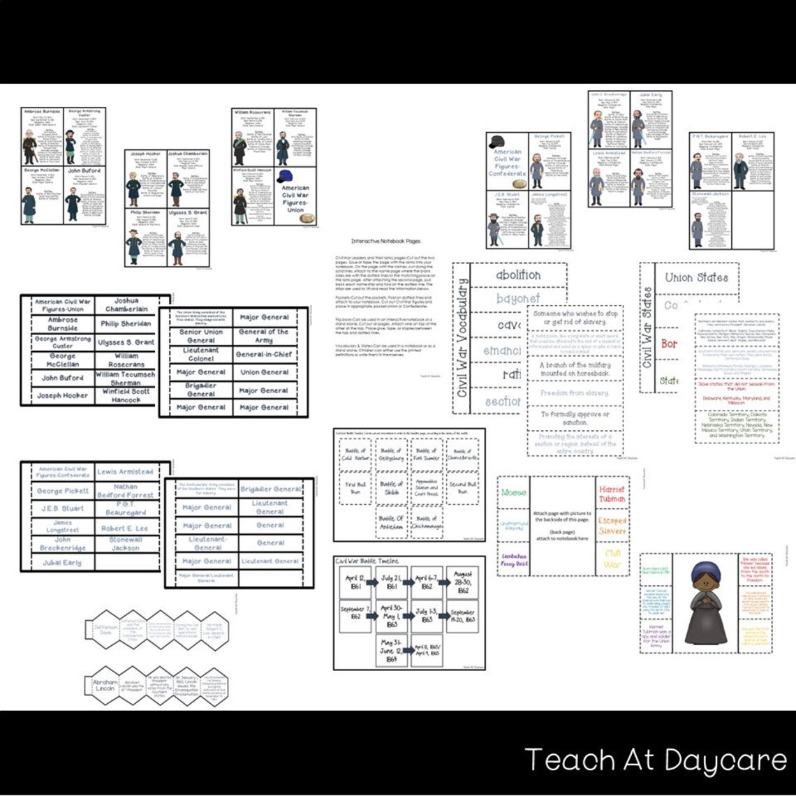 The American Civil War Educational Study Unit and Lesson. Worksheets ...