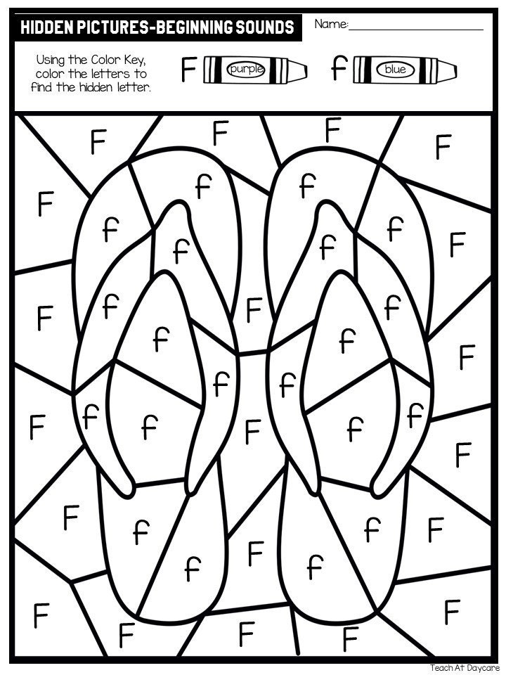Hidden Pictures Beginning Sounds Worksheets. Letter Recognition and ...