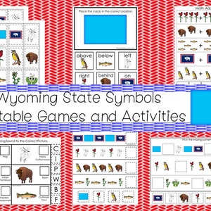 30 Wyoming State Symbols Themed Learning Games Download. ZIP File ...