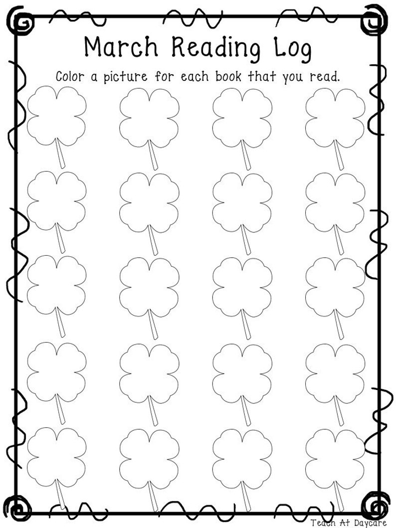 12 Printable Monthly Themed Reading Log Worksheets. Kdg-5th Grade ELA ...