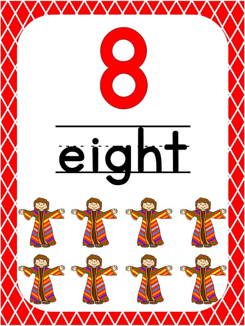 20 Printable Bible Number Posters. Preschool-kindergarten - Etsy Hong Kong