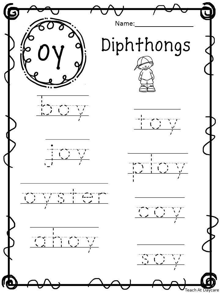 10 Printable Diphthongs Trace the Word Worksheets. | Etsy Canada