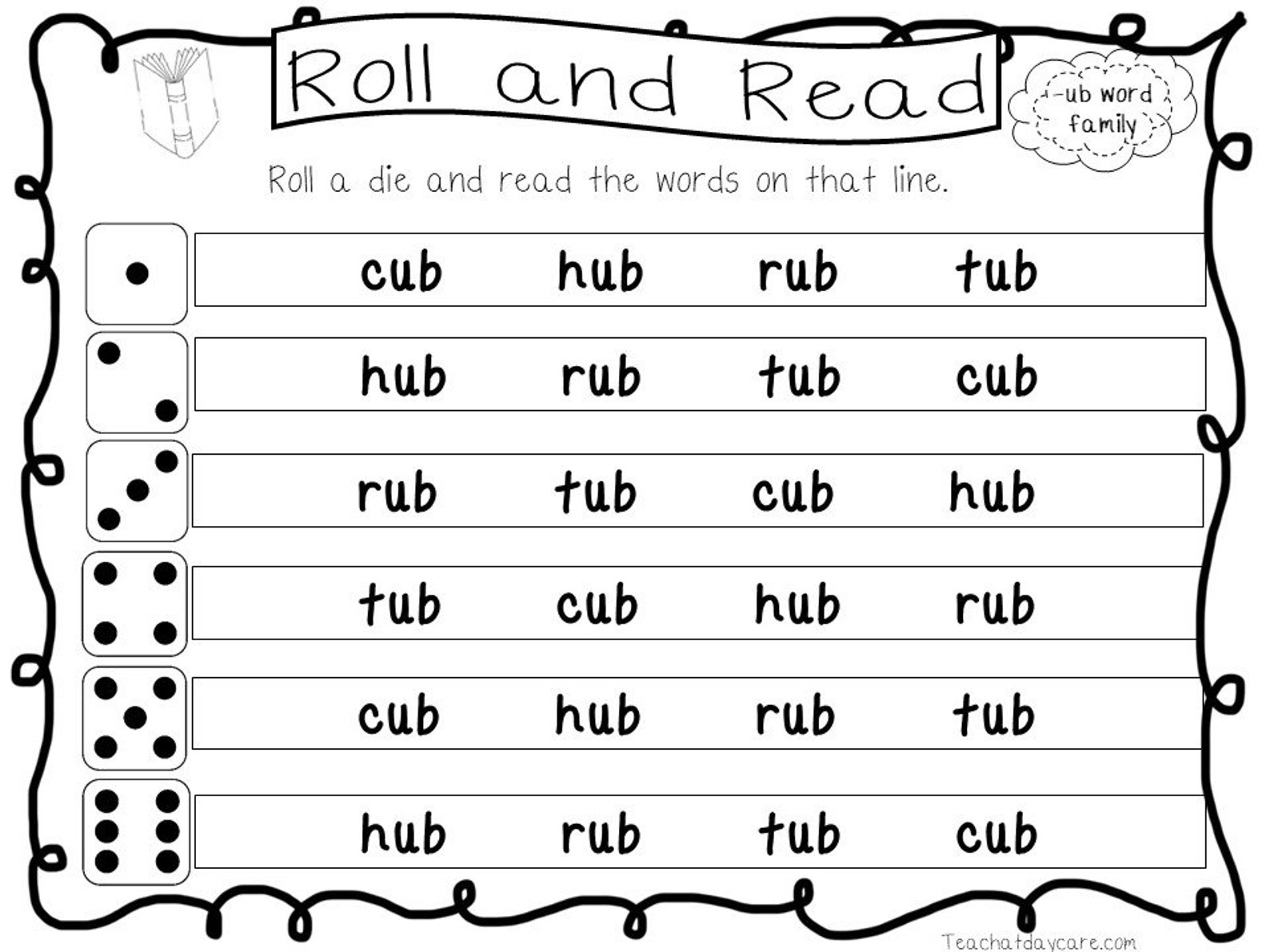 22 Printable Roll and Read Word Families Worksheets. Preschool - Etsy ...