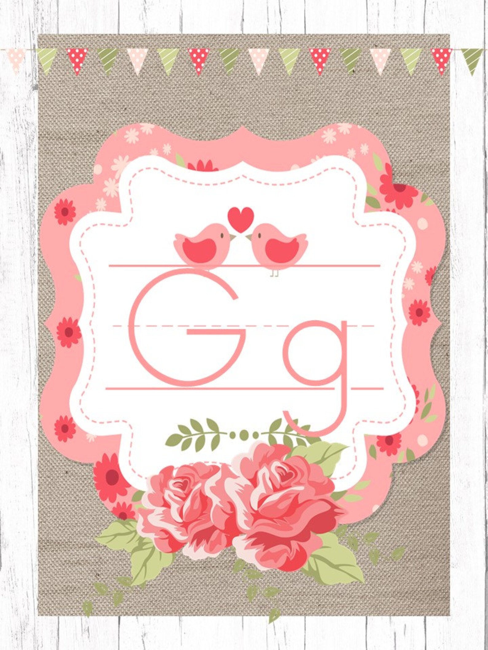 26 Printable Shabby Chic Alphabet Posters. 8x10 Classroom - Etsy