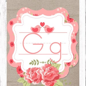 26 Printable Shabby Chic Alphabet Posters. 8x10 Classroom Accessories ...