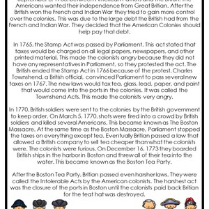 The American Revolutionary War Educational Study Unit. Worksheets ...