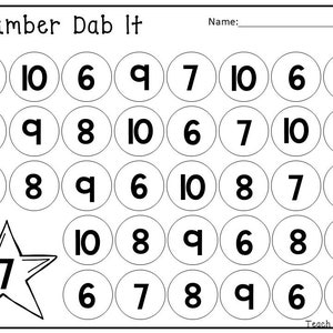 20 Printable Numbers 1-20 Dab It Worksheets. Preschool-kindergarten ...