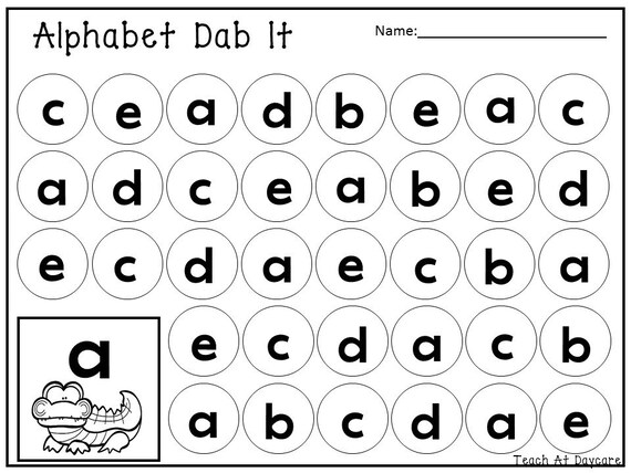 26 Printable Alphabet Lowercase Dab It Worksheets. - Etsy