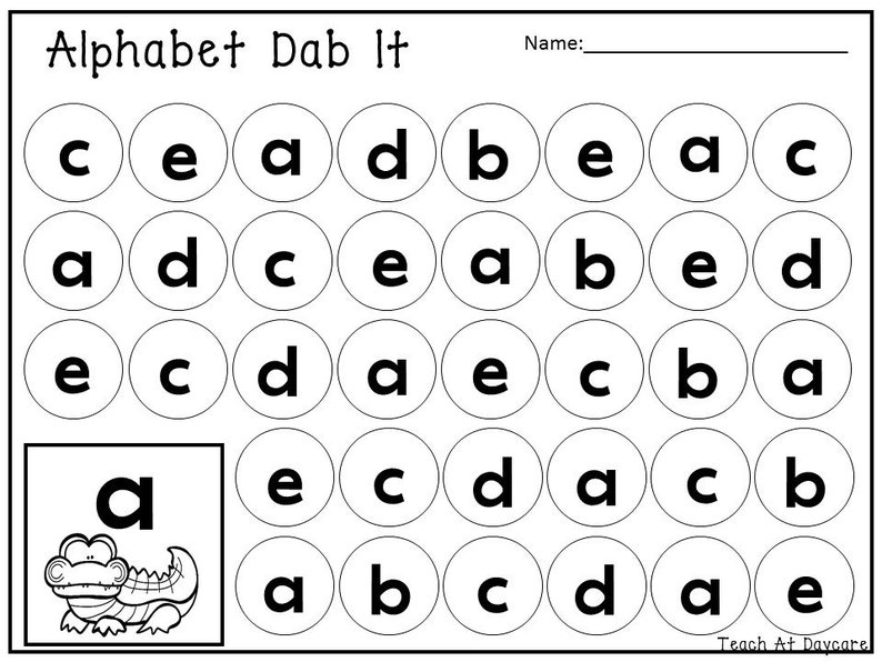 26 Printable Alphabet Lowercase Dab It Worksheets. Preschool-kdg ...