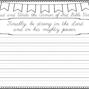 Ephesians 6:10-20 Armor of God Bible Verse Tracing and Handwriting ...