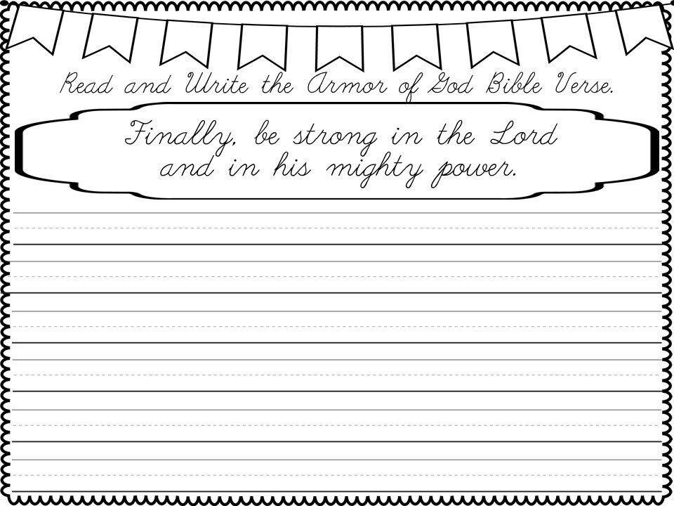 Ephesians 6:10-20 Armor of God Bible Verse Tracing and | Etsy Australia