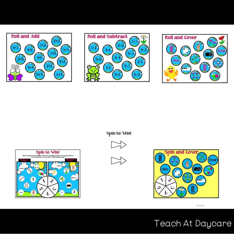 10 Printable Spring Themed Kindergarten Math Center Games and ...