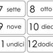 20 Printable Italian Numbers 1-20 Flashcards. Preschool Thru Third ...