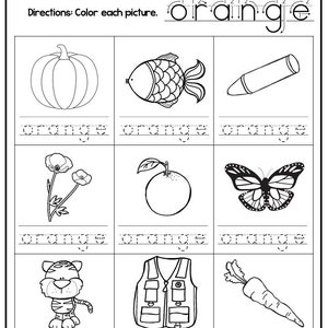 11 Color the Picture and Trace the Color Words Worksheets. Preschool ...
