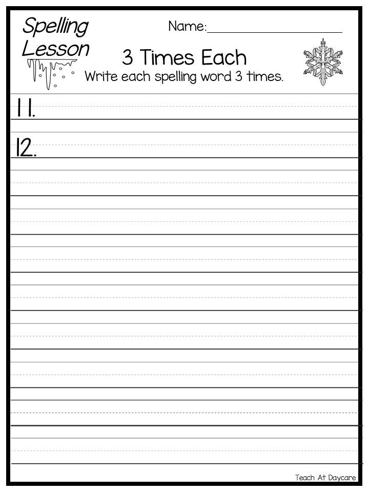 Second Grade Winter Themed Words Spelling Activity. Supplemental ...
