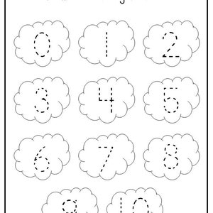 5 Printable Spring Trace the Numbers Worksheets. Preschool-kindergarten ...