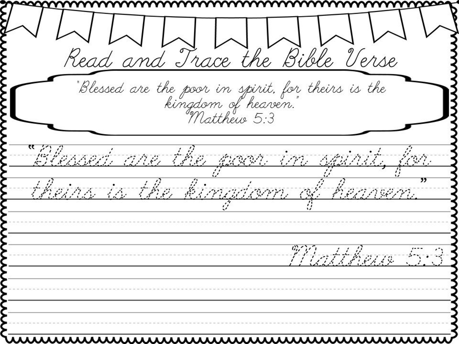 Beatitudes for Kids Handwriting and Color Worksheets. | Etsy