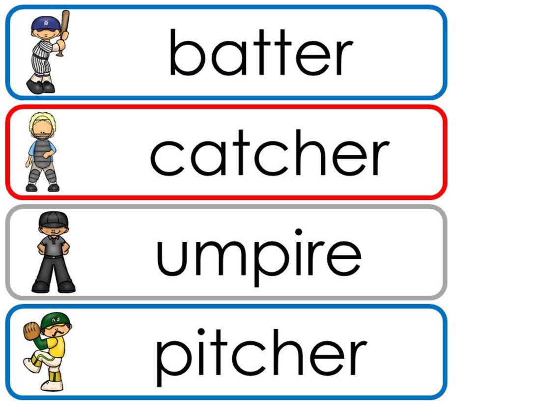 Baseball Single Week Sports Themed Word Wall Set. Classroom | Etsy