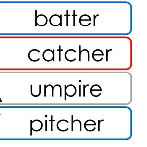 Baseball Single Week Sports Themed Word Wall Set. Classroom Bulletin ...