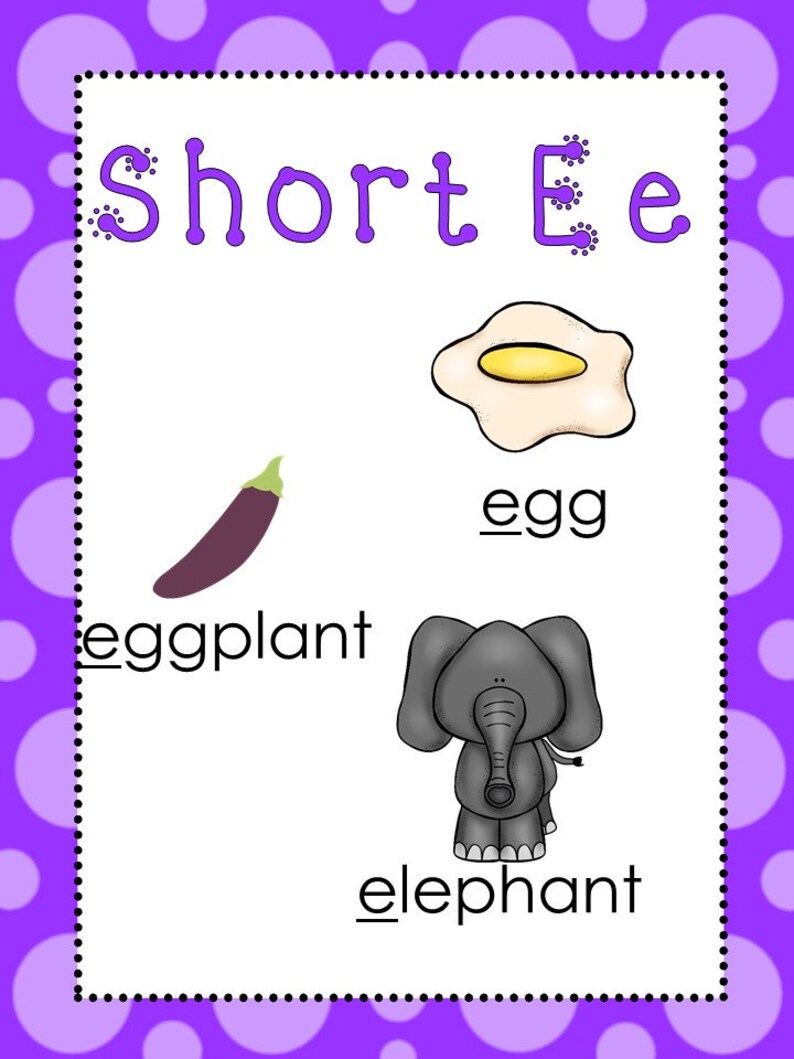 11 Printable Vowel Posters. Full Page Classroom Wall Charts. 8.5 X 11 ...