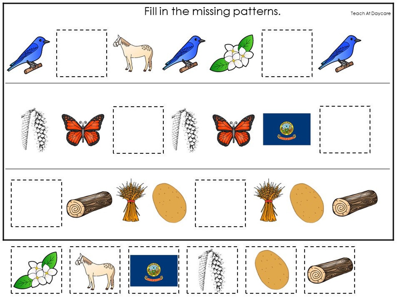 30 Idaho State Symbols themed Learning Games Download. ZIP | Etsy