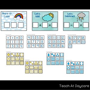 10 Printable Weather Themed Kindergarten Math Center Games and ...
