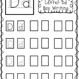 26 Printable Alphabet Box Writing Worksheets. Preschool-kdg Phonics. - Etsy