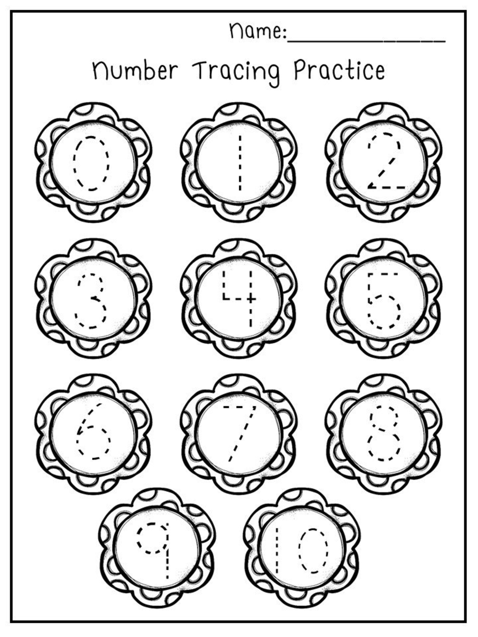 5 Printable Spring Trace the Numbers Worksheets. Preschool-kindergarten ...