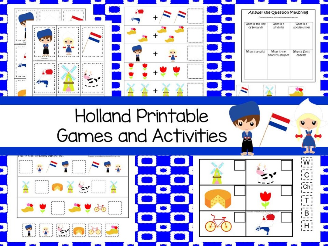 30 Holland Games Download. Games and Activities in PDF Files. - Etsy