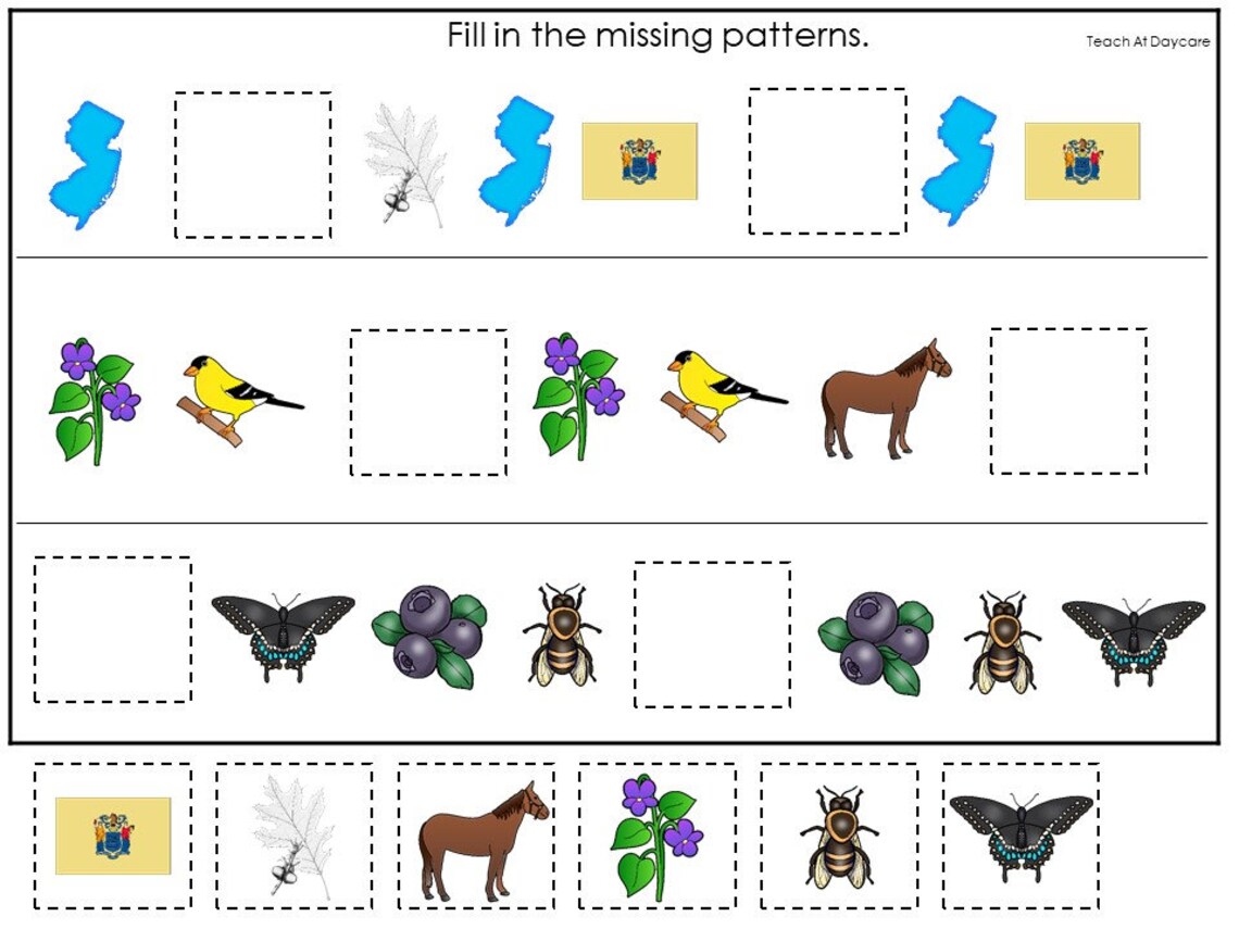 30 New Jersey State Symbols Themed Learning Games Download. - Etsy