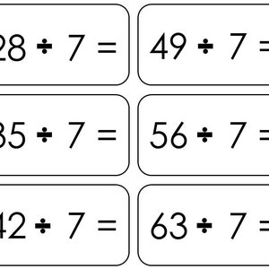 158 Printable Division Flashcards. Numbers 0-12. 1st Grade Thru 5th ...