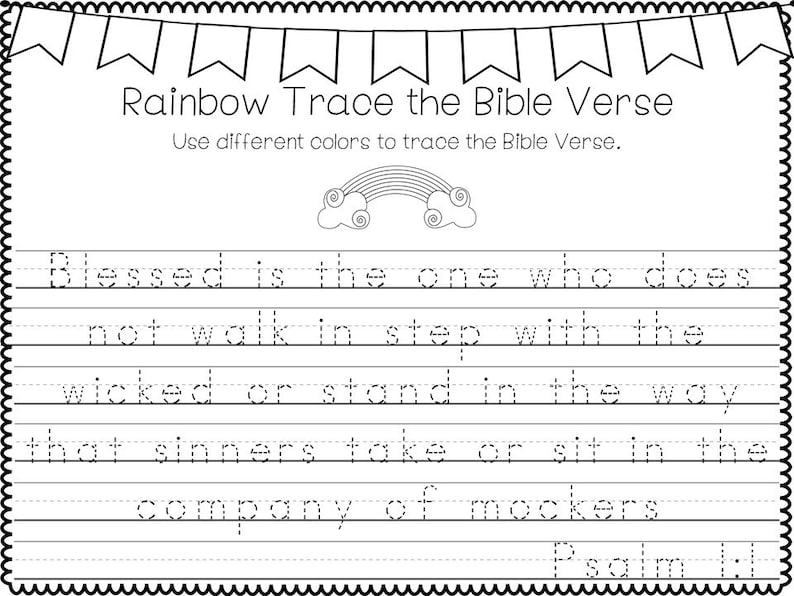 Psalms for Kids Tracing and Handwriting Worksheets. - Etsy