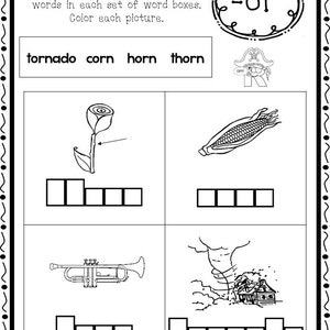 10 Printable R-controlled Vowel Words Box Write Worksheets ...