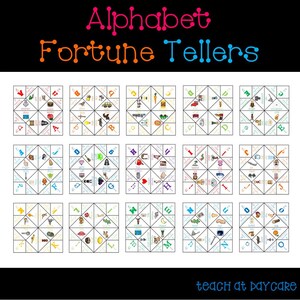 26 Alphabet Phonics Fortune Tellers. Color & Black and White Cootie ...